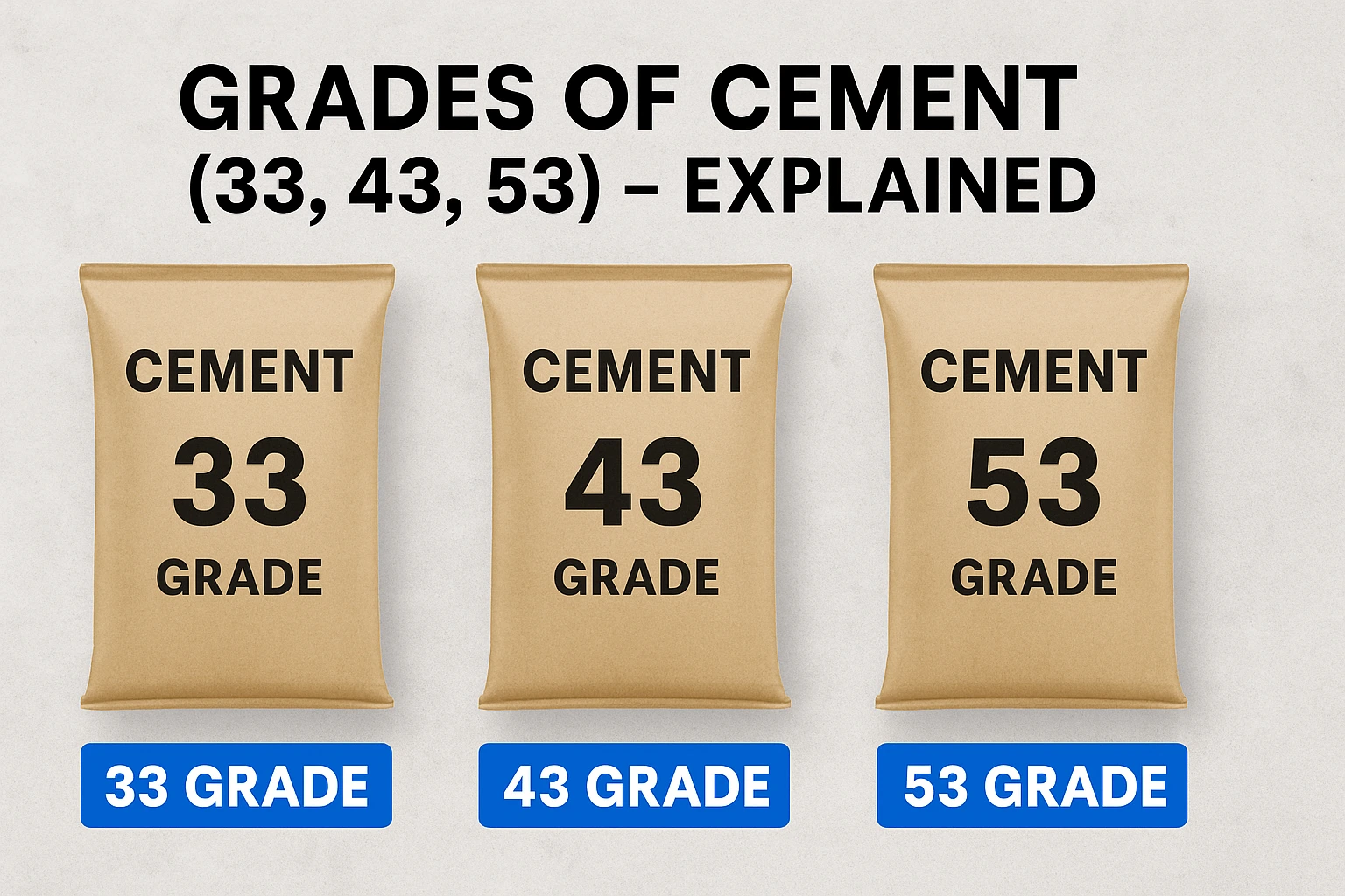 Grades of Cement (33, 43, 53) – Properties, Uses & Differe..